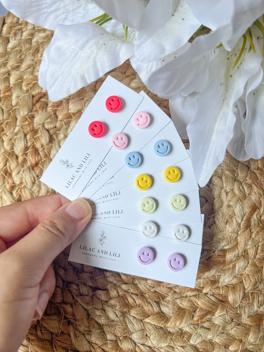 Smiley Face Clay Studs| Clay Earrings| Summer Clay Studs| Cute Smiley ...