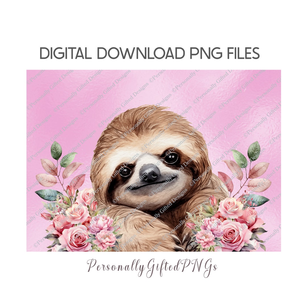 Sloth Chopping Board Design Digital Download, Floral Sloth Chopping ...