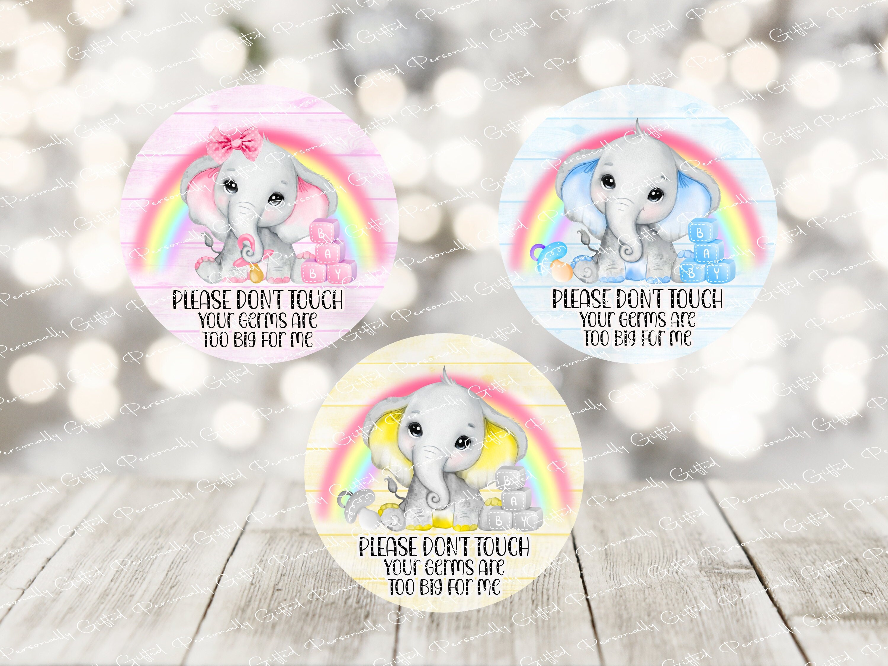 Baby Pram Tag Please Don't Touch Elephant Design Bundle - Etsy