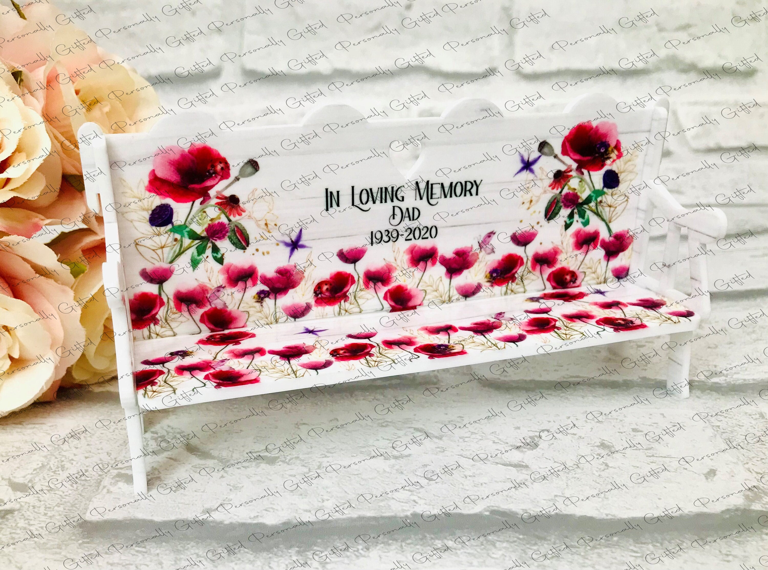 Memorial Bench Poppy Design Bundle Digital Download 6 Pngs - Etsy UK