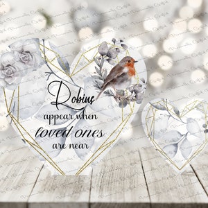 Robin Heart With Stand Design Bundle Digital Download, 6 Pngs, Robin ...