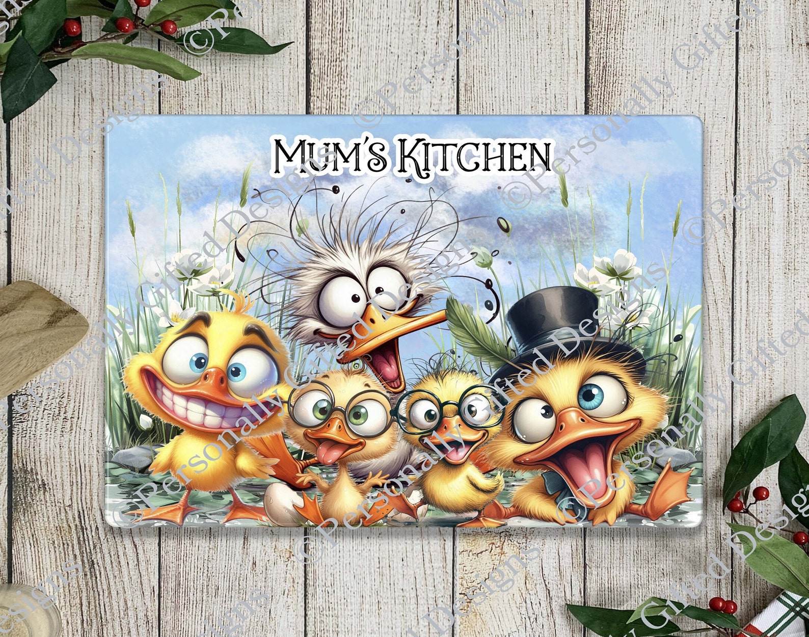 Duck Chopping Board Design Digital Download, Quirky Ducks Chopping ...