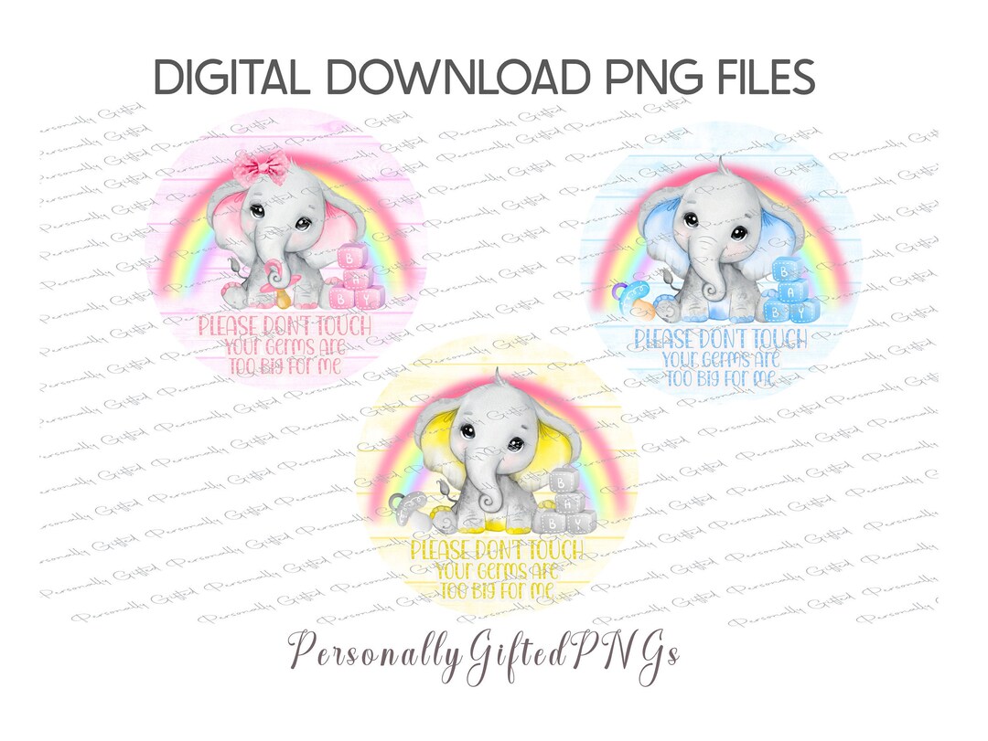 Baby Pram Tag Please Don't Touch Elephant Design Bundle Digital ...