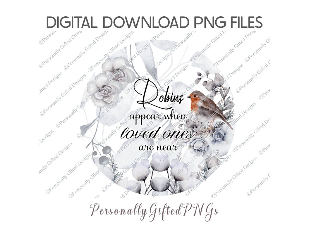 Robins Appear Design Digital Download, 2 Pngs, Robins Appear Circle ...
