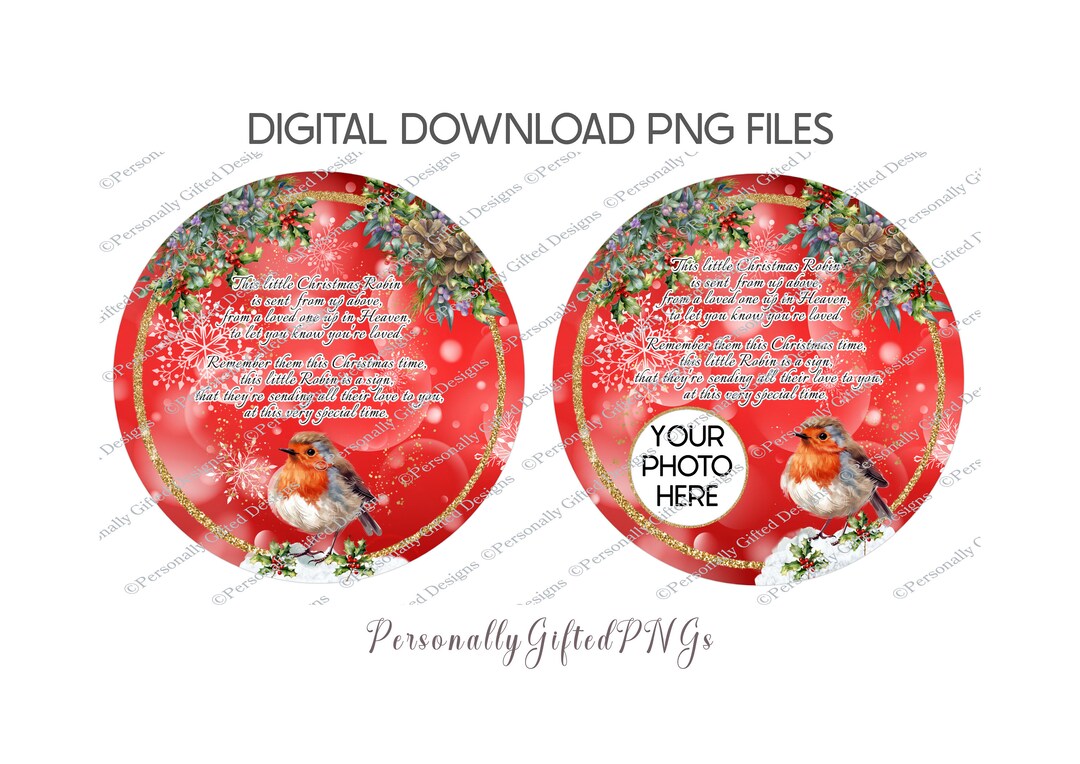 Robin Memorial Circle Design Bundle Digital Download, Christmas ...