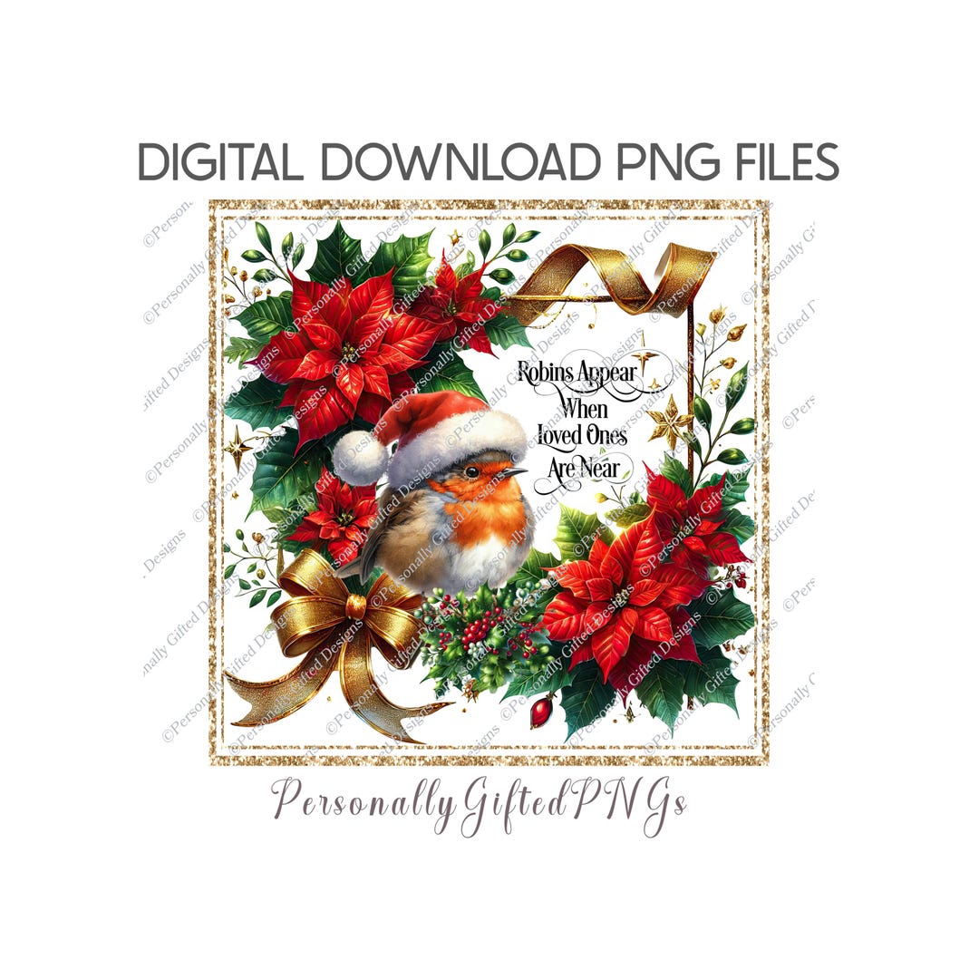 Robin Memorial Design Digital Download, Christmas Memorial, Robin ...
