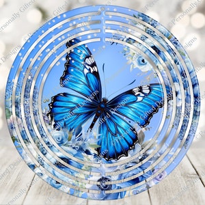 Blue Butterfly Design Digital Download, Blue Butterfly PNG, Circle ...