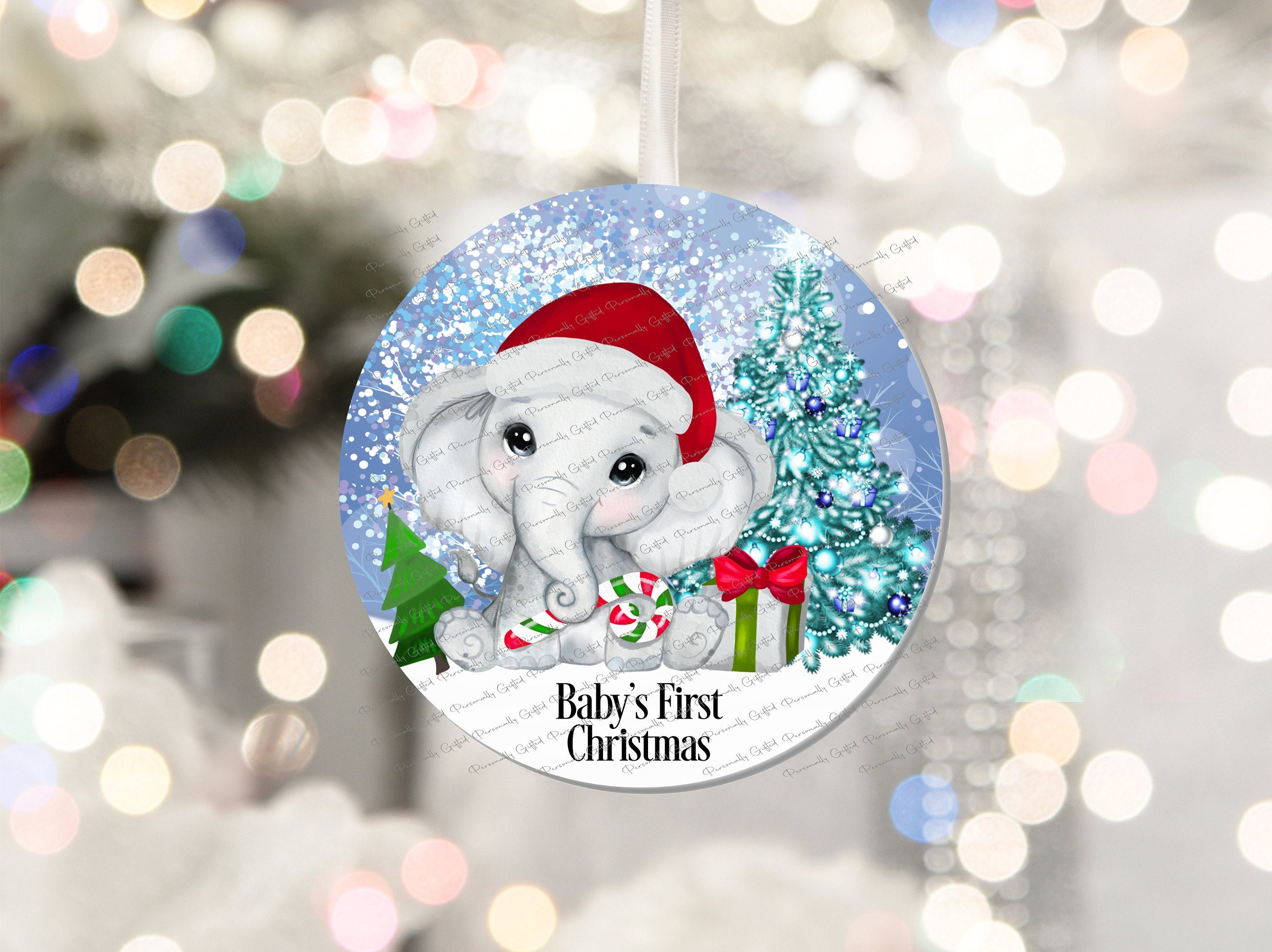 Christmas Elephant Digital Download Christmas Elephant Bauble - Etsy