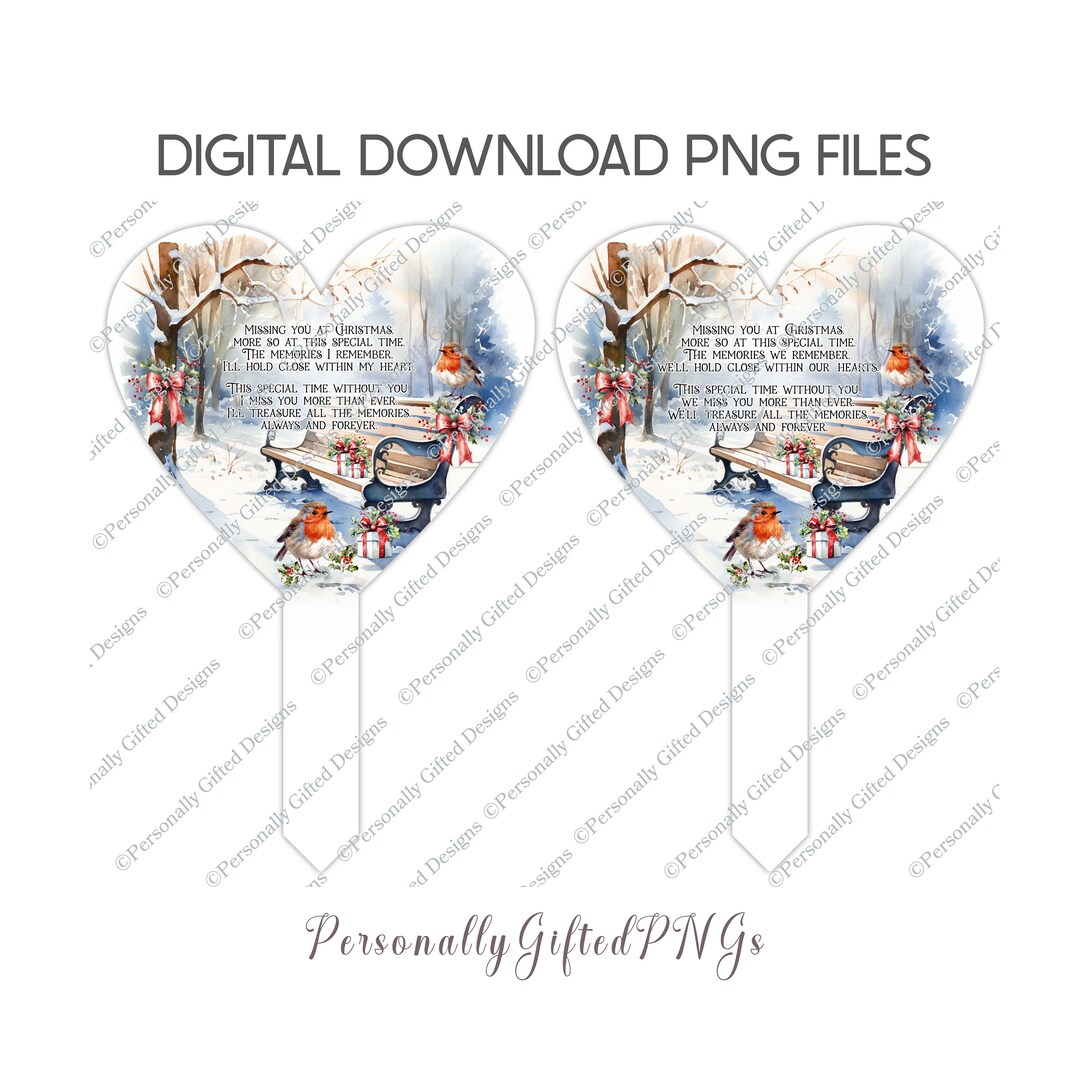 Heart Grave Marker Robin Memorial Poem Design Digital Download, Robin ...