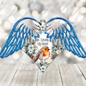Memorial Heart With Wings Robin Design Bundle Digital Download ...