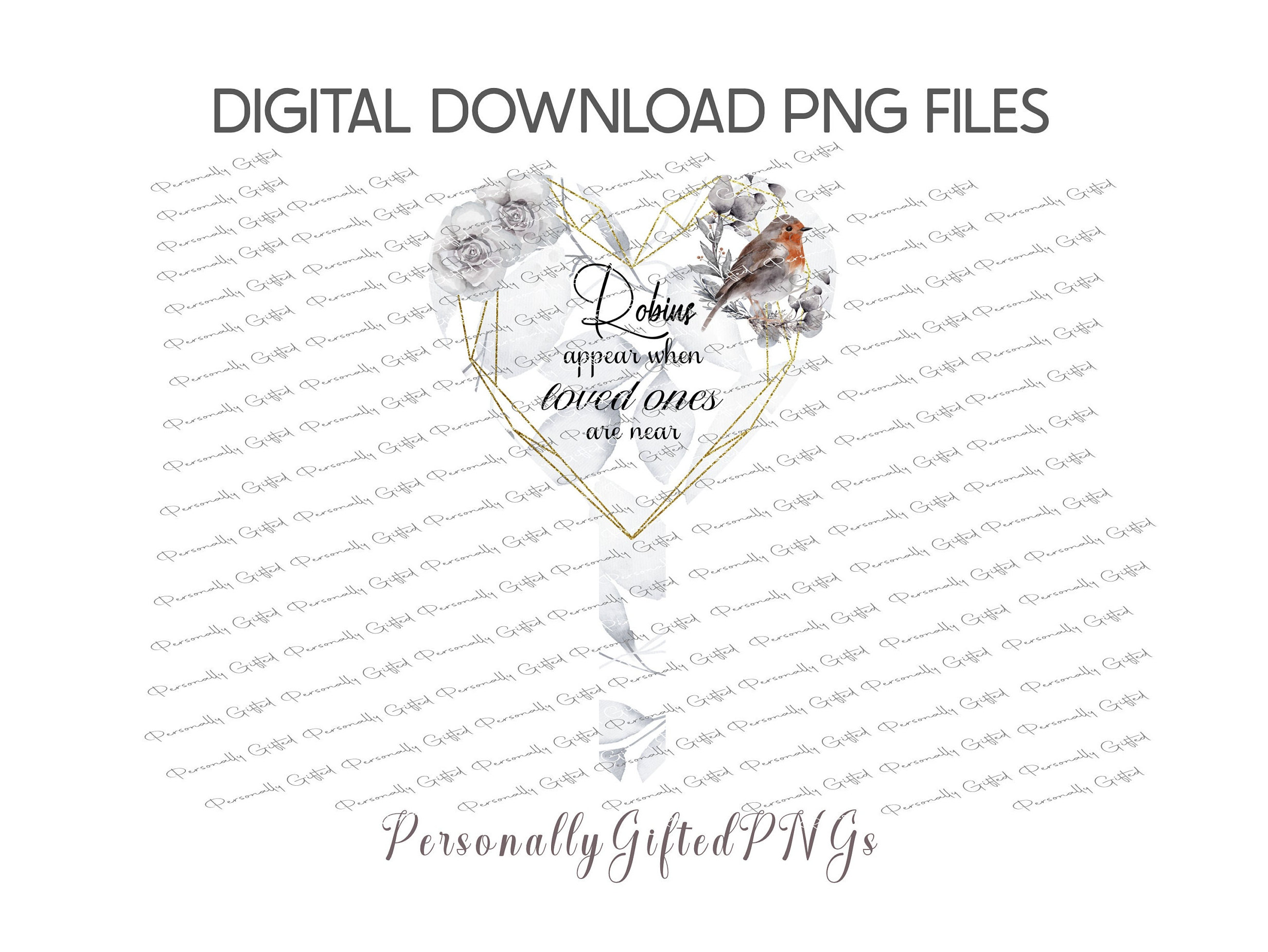 Robin Heart Grave Marker Digital Download 2 Pngs Robin - Etsy UK