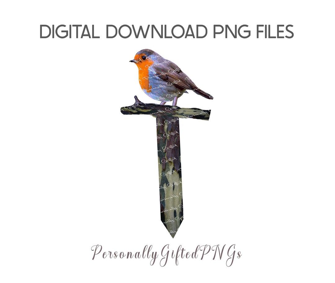 Robin Grave Marker Digital Download, Robin Plant Pot Grave Marker ...