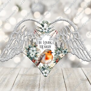 Memorial Heart With Wings Robin Design Bundle Digital Download ...