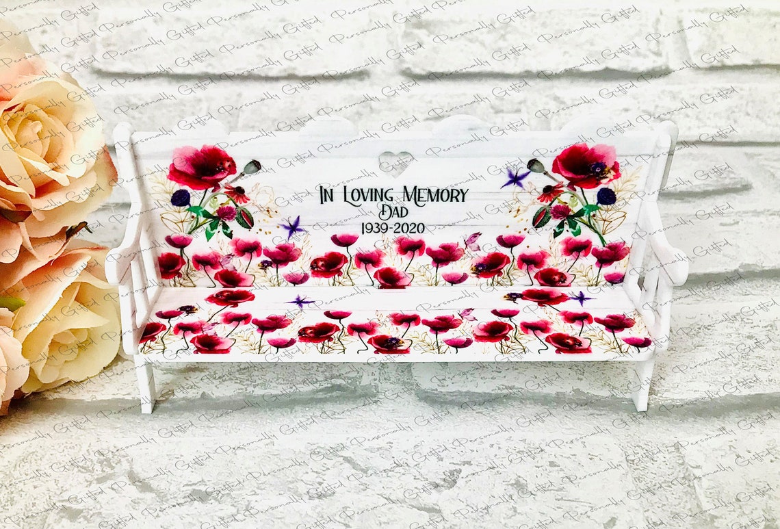 Memorial Bench Poppy Design Bundle Digital Download 6 Pngs - Etsy UK
