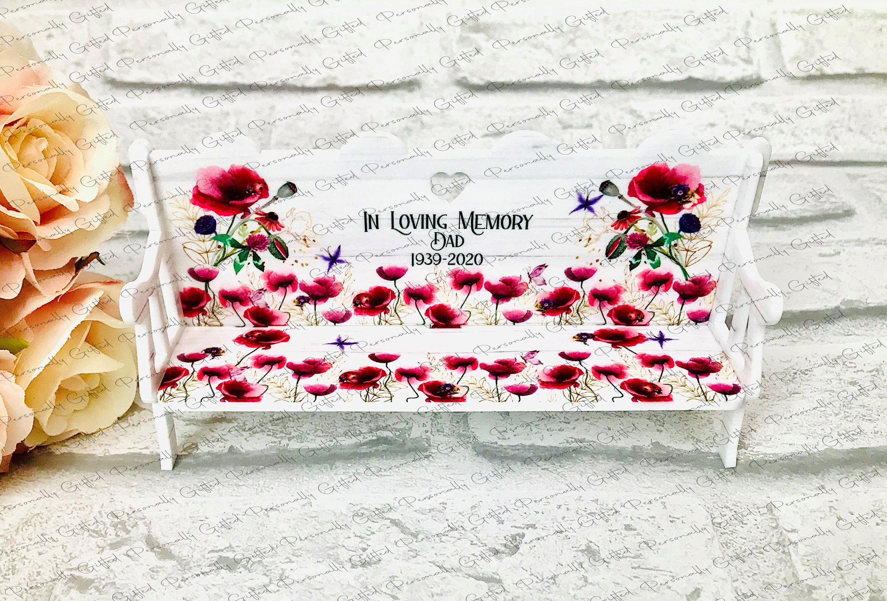 Memorial Bench Poppy Design Bundle Digital Download 6 Pngs - Etsy UK
