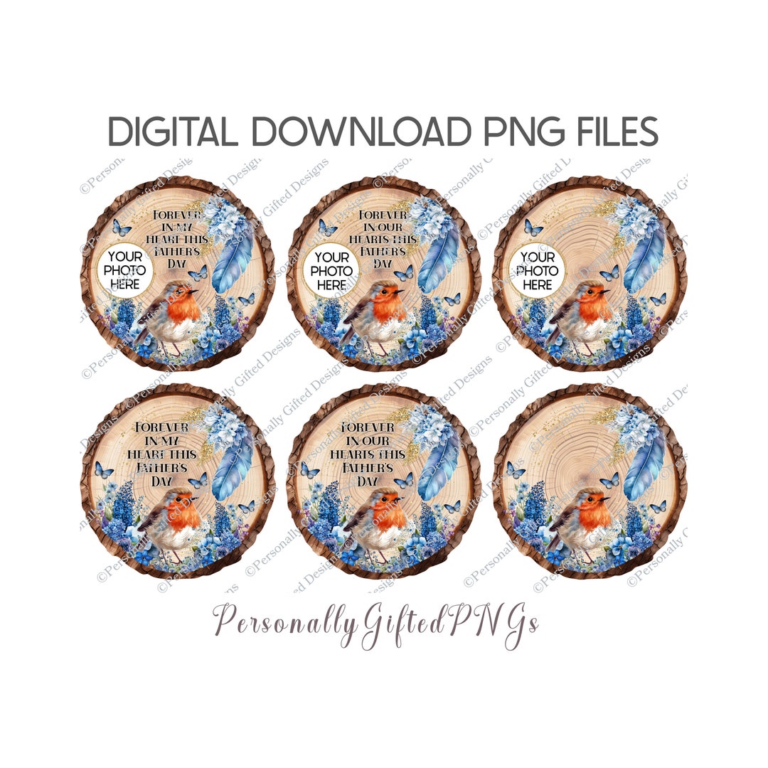 Robin Memorial Log Slice Design Digital Download, Father's Day Robin ...