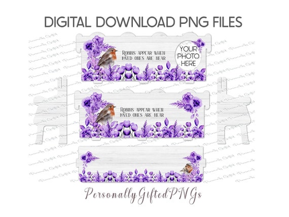 Memorial Bench Purple Robin Design Bundle Digital Download 8 - Etsy
