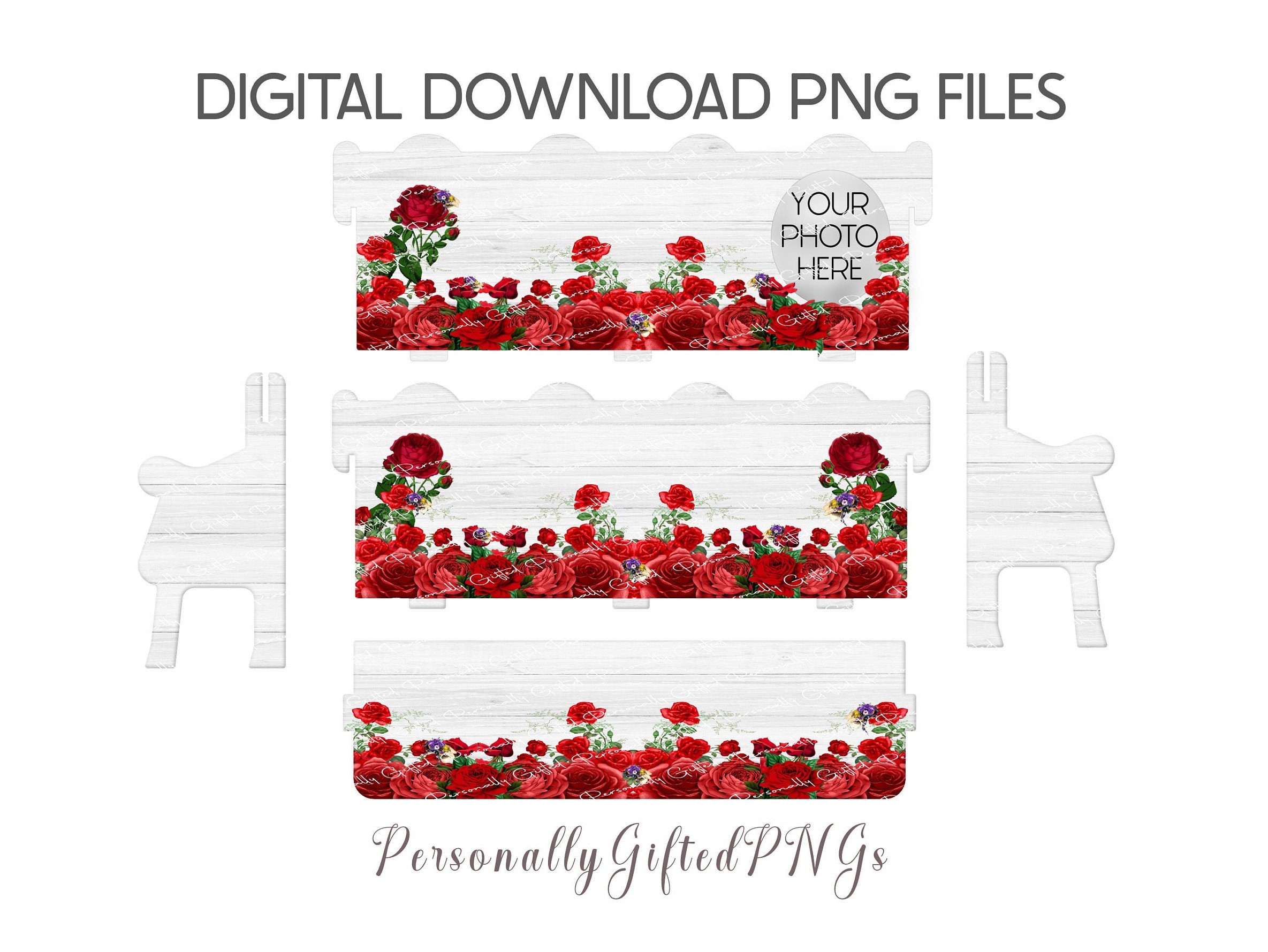 Red Roses Bench Design Bundle Digital Download 6 Pngs Red - Etsy UK