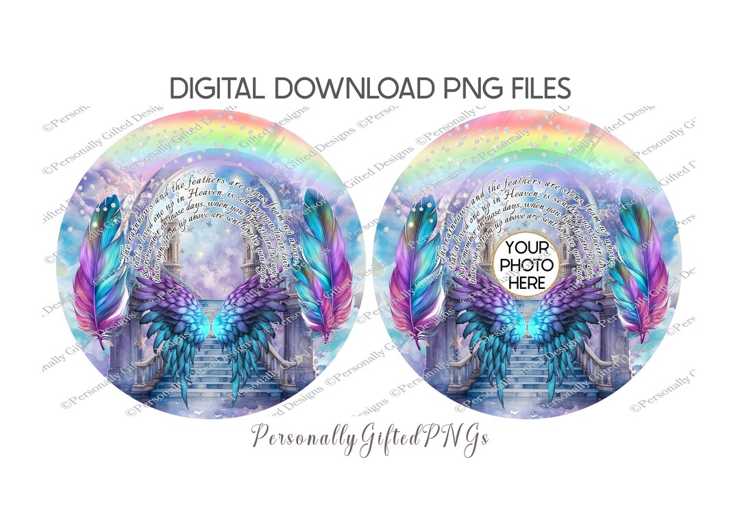 Rainbow & Feather Memorial Design Digital Download, Dad Feather ...