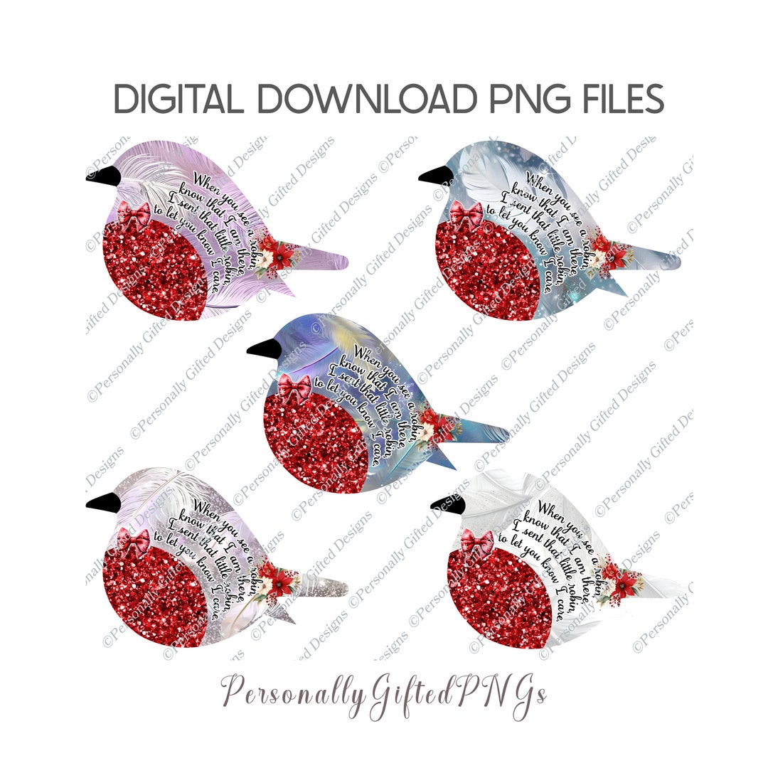 Robin Memorial Design Bundle Digital Download, Christmas Memorial ...