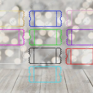 Ticket Frame Design Bundle Digital Download, 10 Colours, Gold Ticket ...