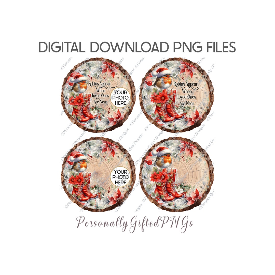 Robin Memorial Log Slice Design Digital Download, Robin Memorial Bauble ...