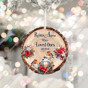 Robin Memorial Log Slice Design Bundle Digital Download, Christmas ...