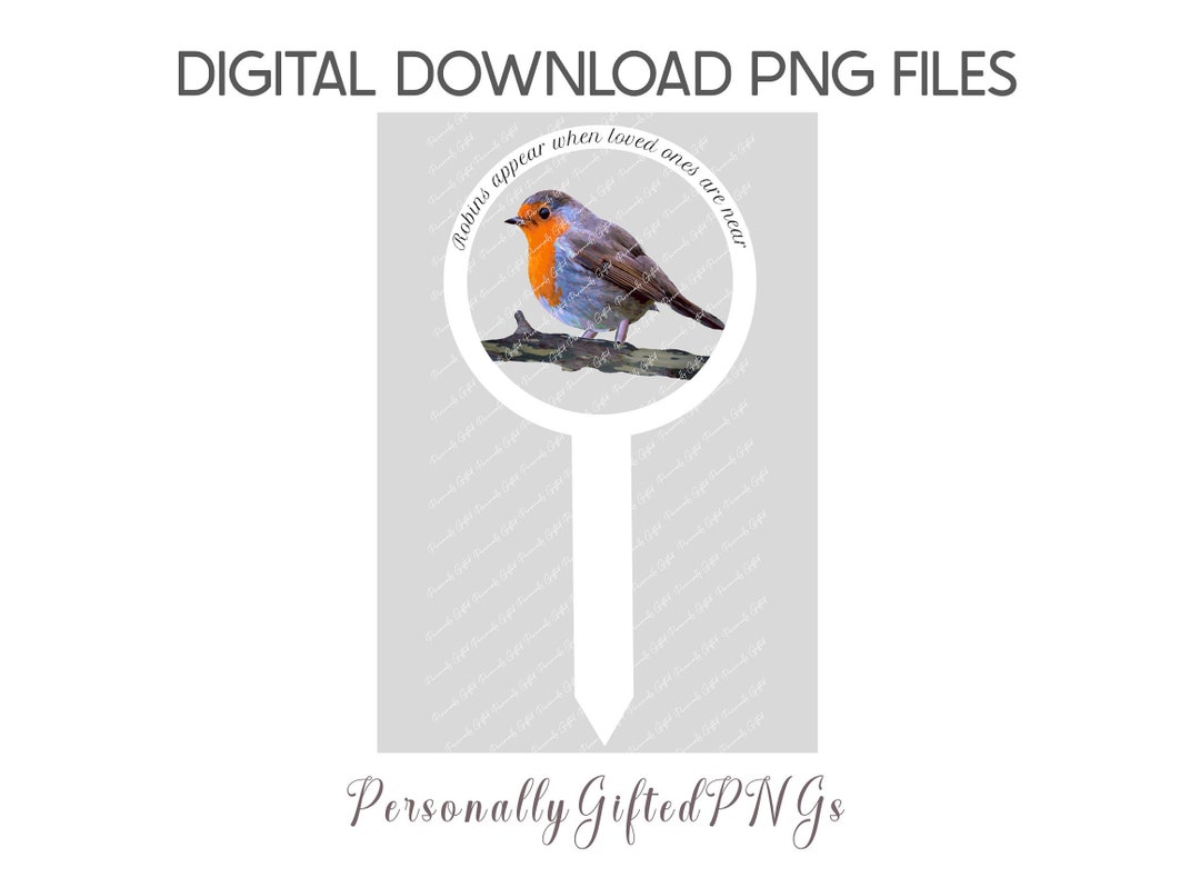 Robin Circle Grave Marker Digital Download, Robins Appear PNG, Robin ...