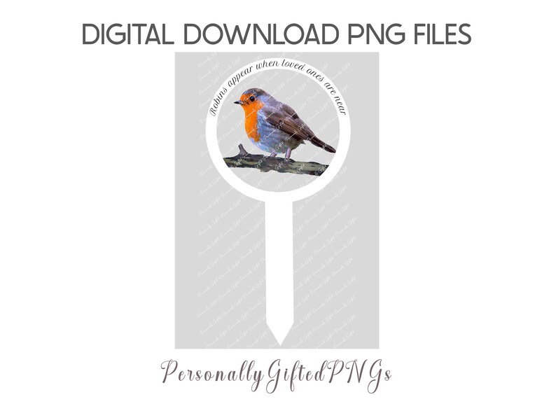 Robin Circle Grave Marker Digital Download, Robins Appear PNG, Robin ...