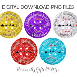 Santa Button Design Bundle Digital Download 5 Pngs Santa - Etsy UK
