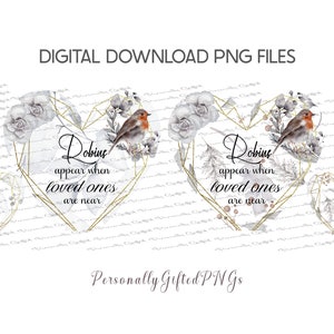 Robin Heart With Stand Design Bundle Digital Download, 6 Pngs, Robin ...