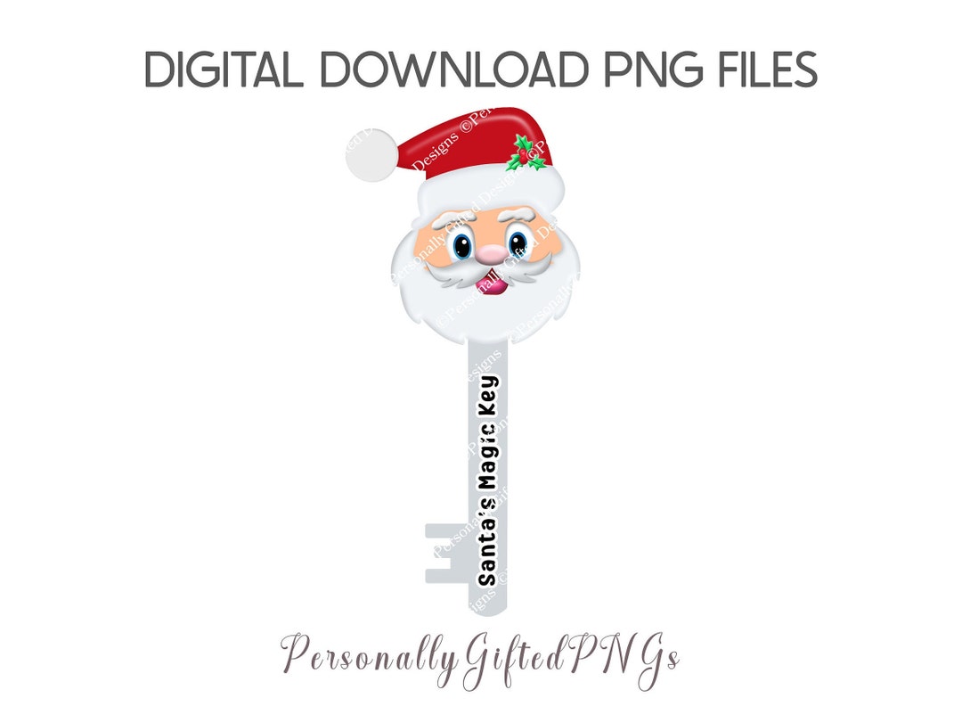 Santa Key Design Digital Download, Exclusive Santa Key PNG, Santa's ...