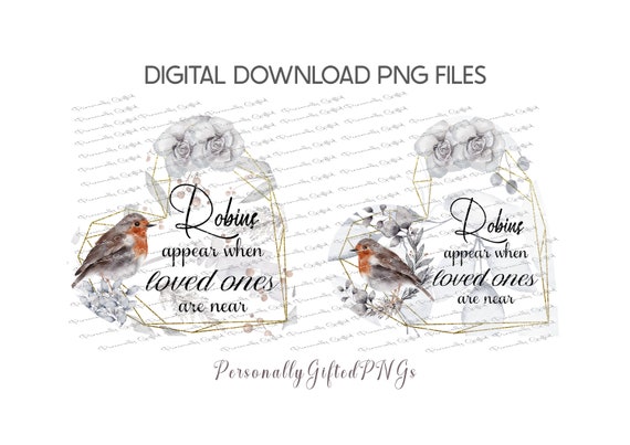 Robin Heart Design Bundle Digital Download 8 Pngs Two Robin - Etsy UK