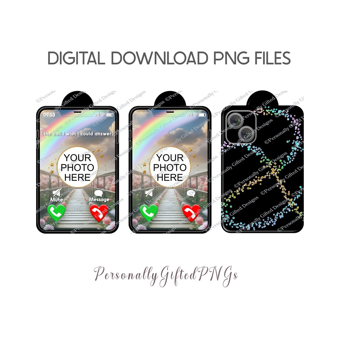 Phone Memorial Keyring Design Digital Download, Heaven Memorial PNG ...
