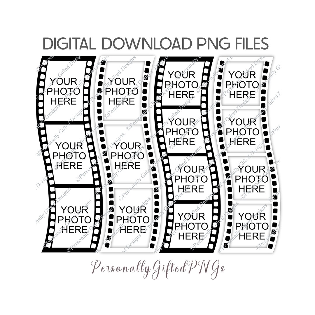 Black & White Wavy Photo Bookmark Design Bundle Digital Download, 6 ...