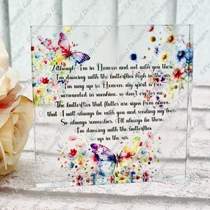 Butterfly Memorial Poem Design Bundle Square Design Digital Download ...