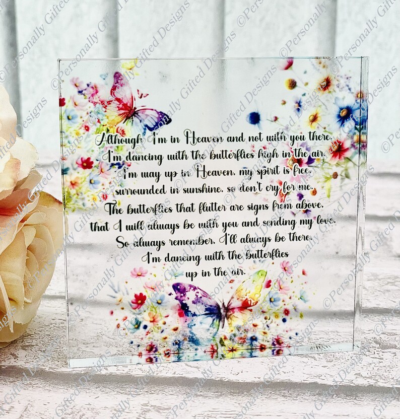 Butterfly Memorial Poem Design Bundle Square Design Digital Download ...
