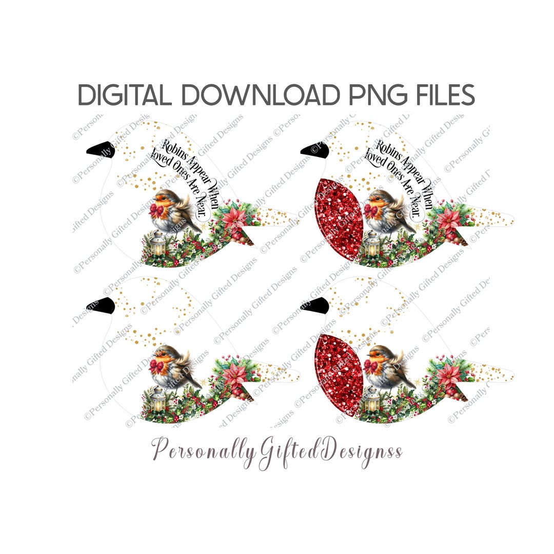 Robin Memorial Design Bundle Digital Download, Christmas Memorial ...