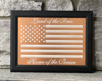 Laser Engraved American Flag - Etsy