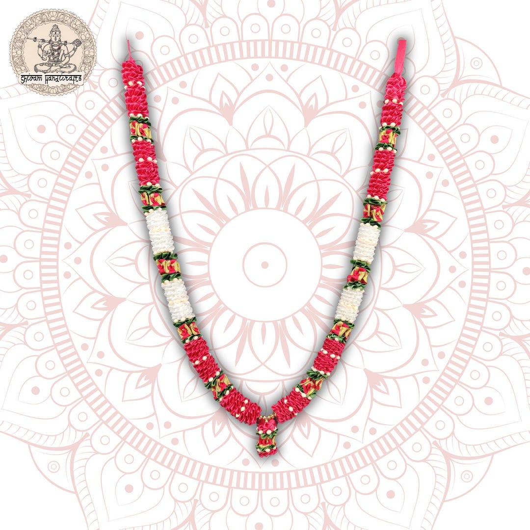 Handmade Satin Flower Garland Mala for God Idols, Photo Frame, Mandir ...