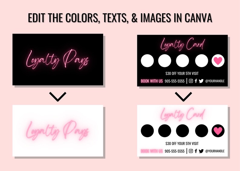 EDITABLE Loyalty Card, Printable Loyalty Card Template, Beauty Loyalty ...