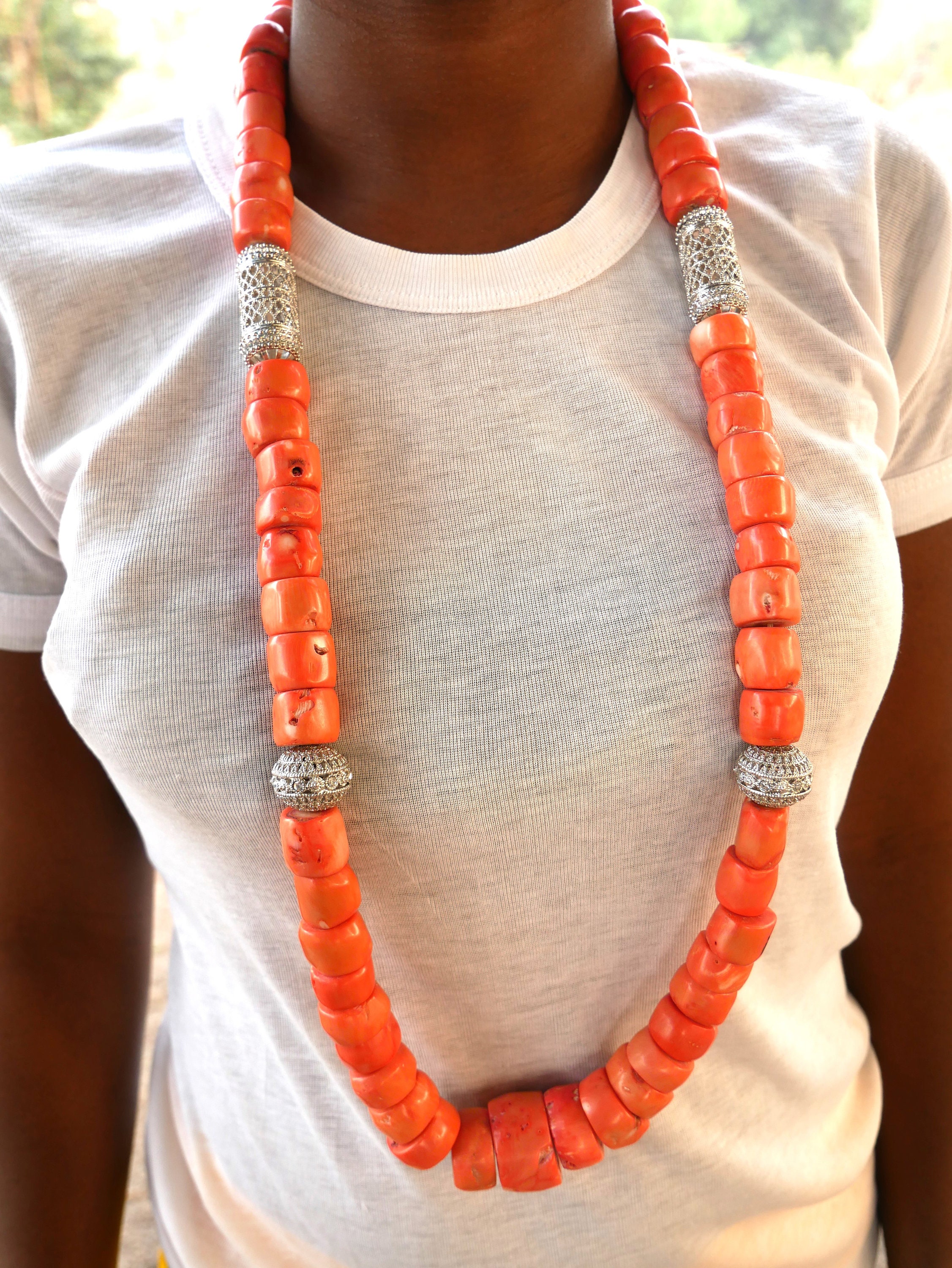 Handcrafted Beaded Jewelry, Coral Beads , African Male Beads, Nigerian ...