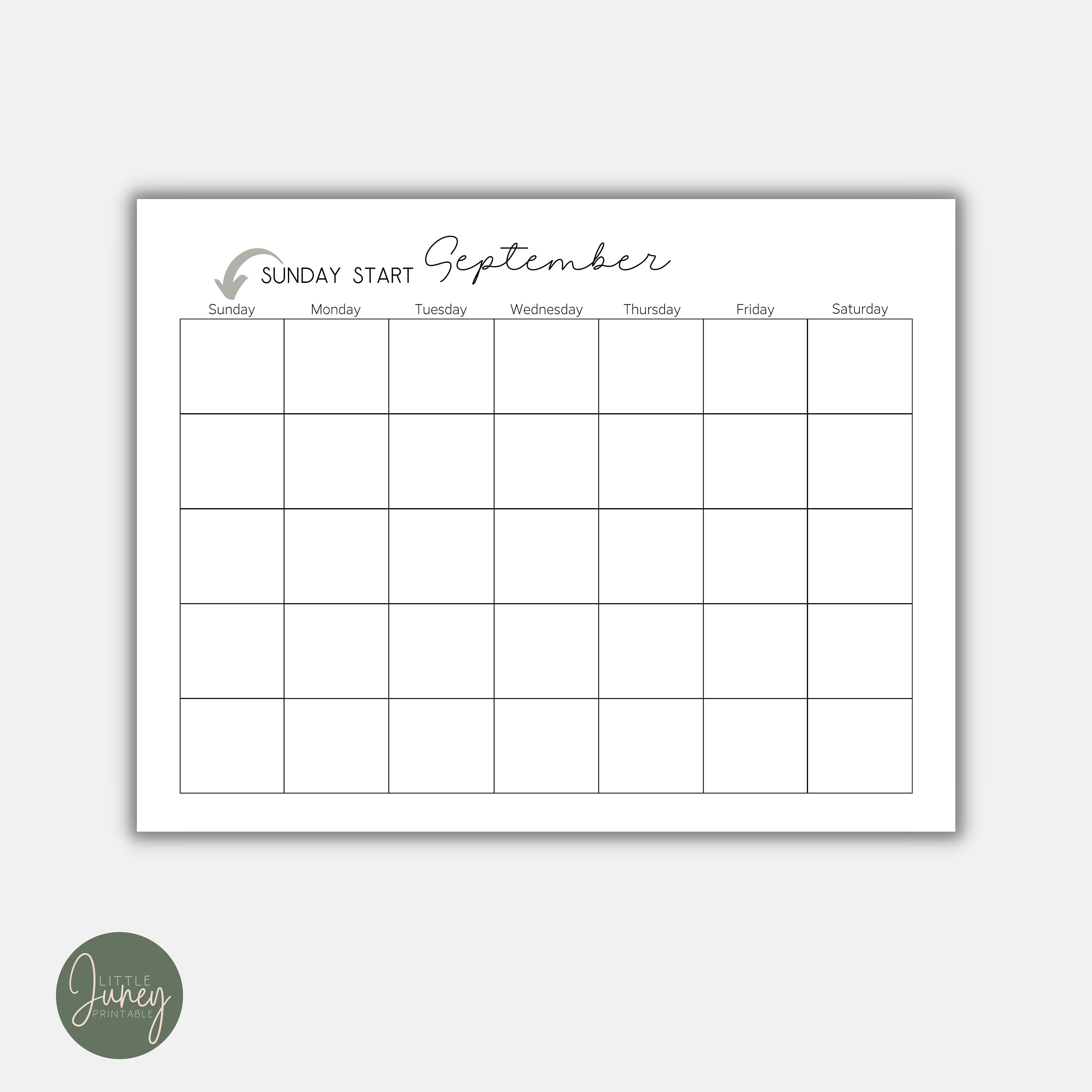 Monthly Blank Calendar, Letter Size Calendar, A4 Calendar, PDF ...