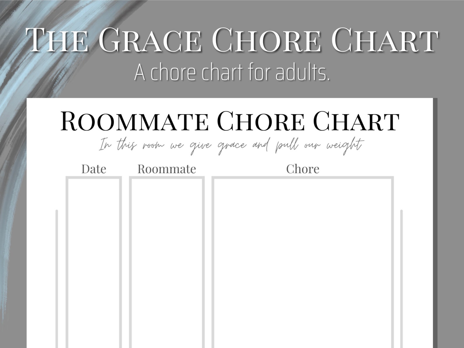 Printable Roommate Chore Chart — Grace and Flexibility to Keep the ...
