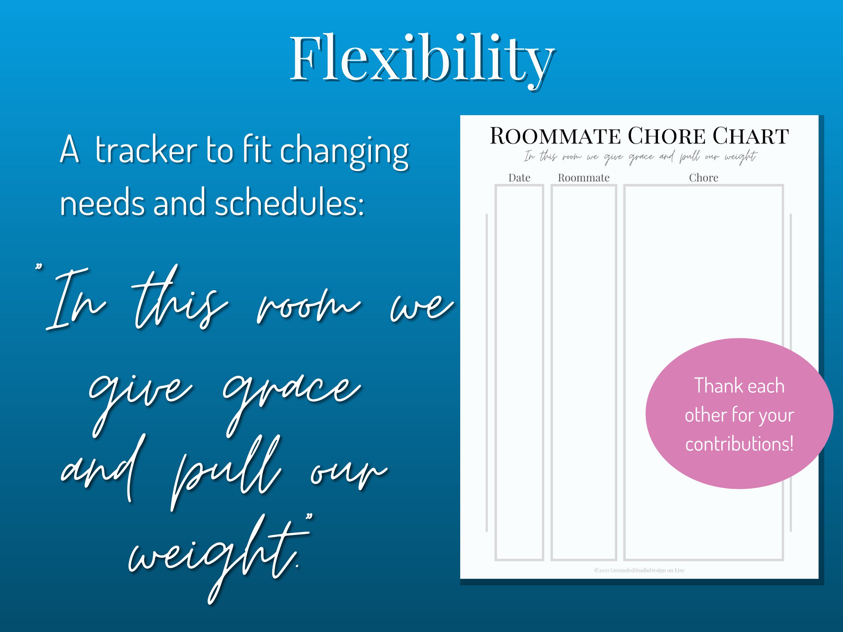 Printable Chore Chart for Adult Roommates — Grace and Flexibility to ...