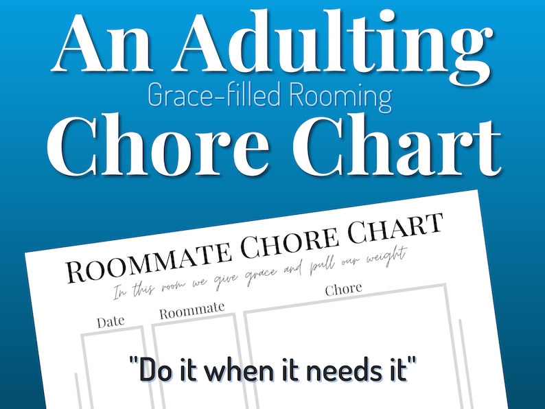 Printable Chore Chart for Adult Roommates — Grace and Flexibility to ...