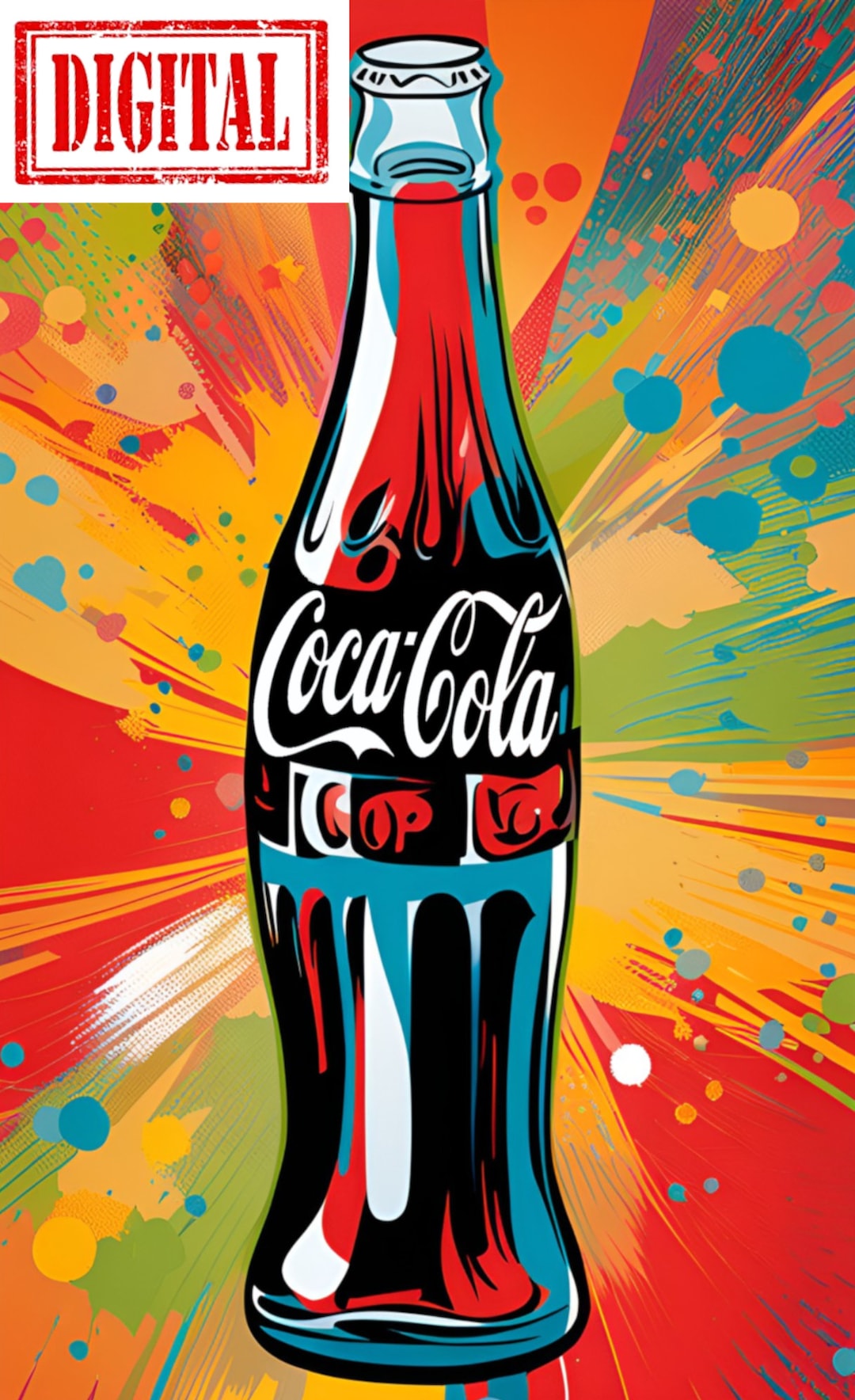 Pop Art Coke, Bottle, to Print, Digital, Retro, Vintage, 5 Formats: Png ...