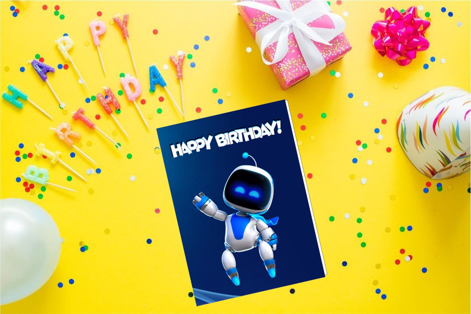 Printable Birthday Card With Astro Bot, Printable Greeting Card, Print ...