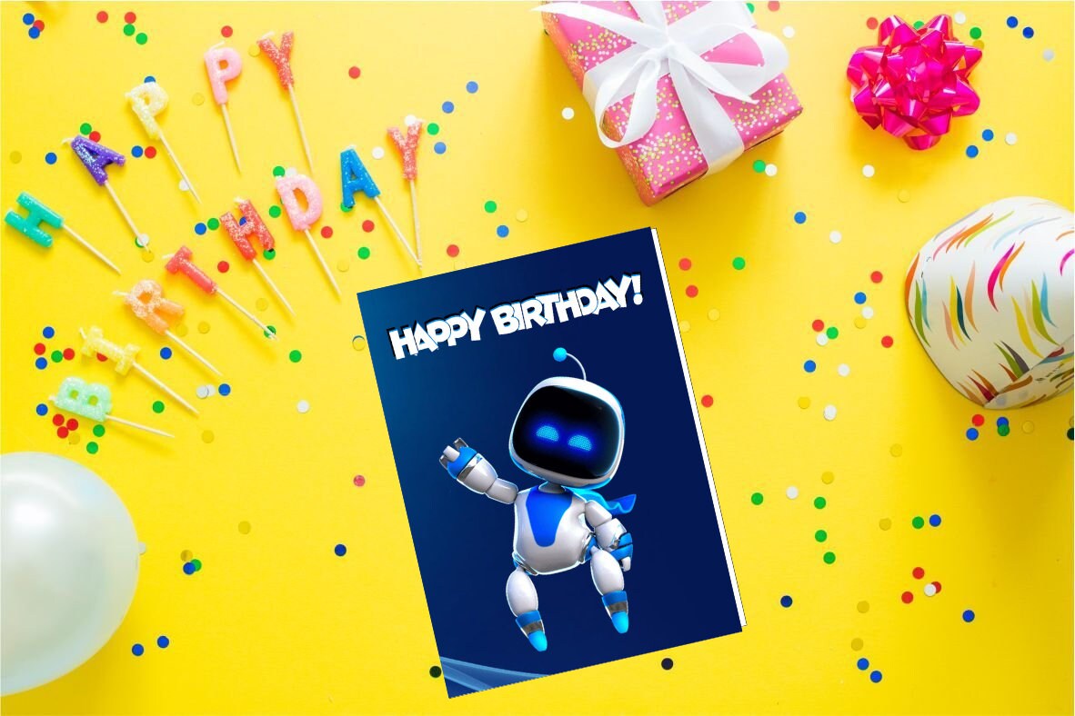 Printable Birthday Card With Astro Bot, Printable Greeting Card, Print ...