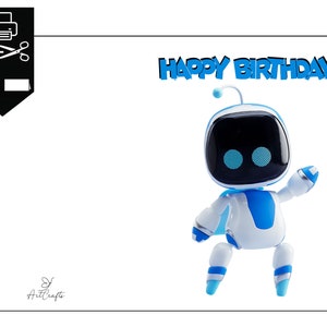 Printable Birthday Card With Astro Bot, Printable Greeting Card, Print ...